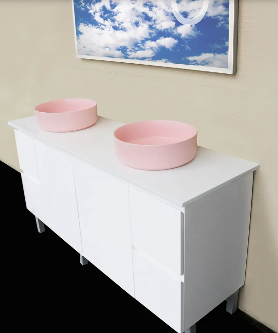 Otti Radius Above Counter Basin - Matte Pink - Flooring Bathrooms Interiors